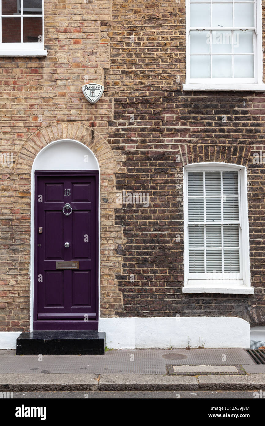 London, England, typical english door in Islington, London city, United ...