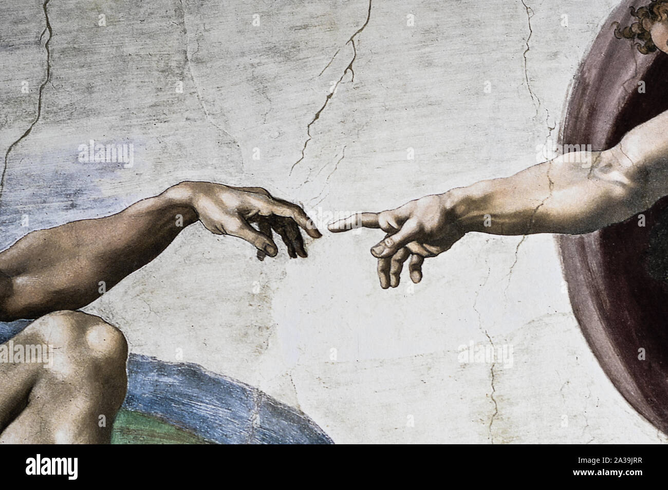 Rome Italy March 08 creation of Adam by Michelangelo Stock Photo - Alamy