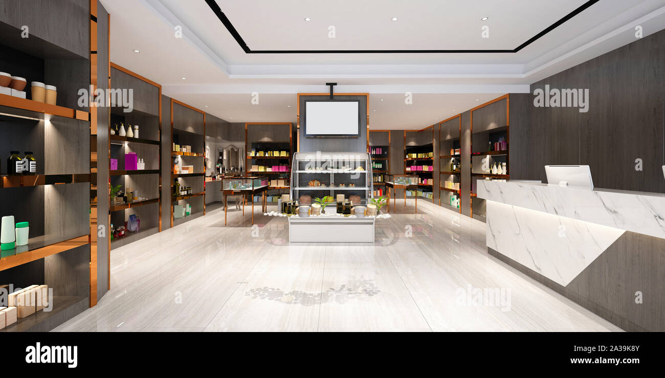 3d render of retail store Stock Photo - Alamy