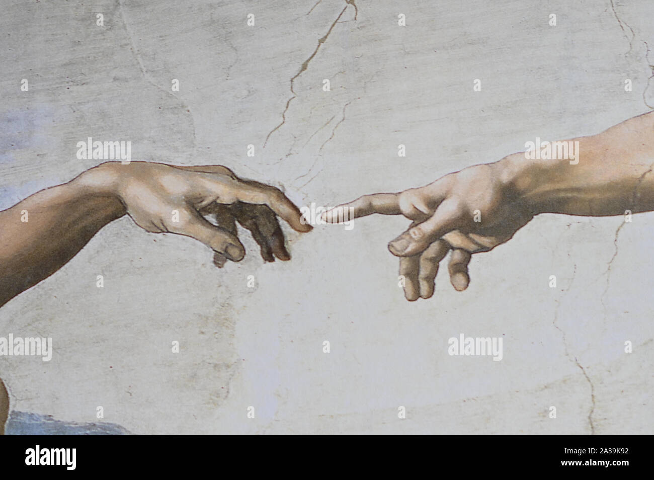 Rome Italy March 08 creation of Adam by Michelangelo Stock Photo - Alamy