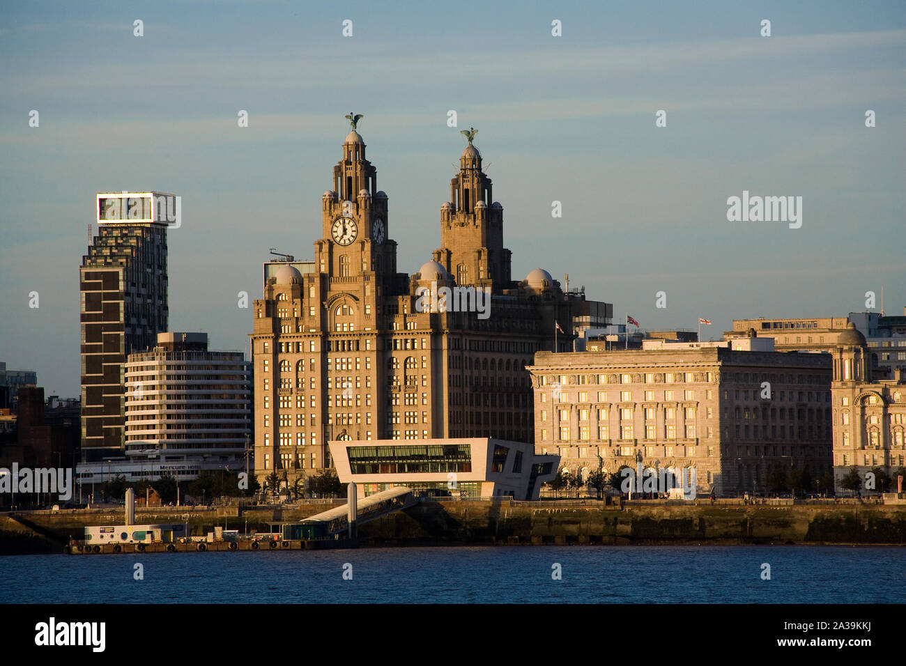 Liverpool City skyline across the River Mersey Stock Photo - Alamy