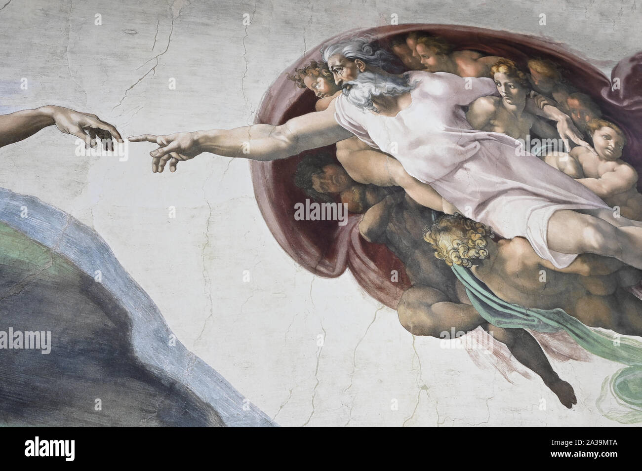 Rome Italy March 08 creation of Adam by Michelangelo Stock Photo - Alamy