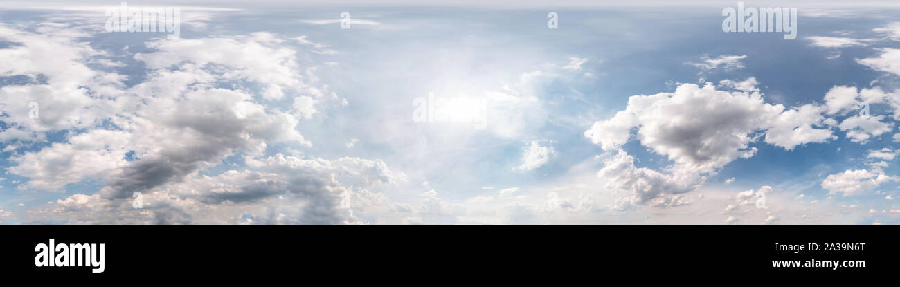 Seamless cloudy blue sky hdri panorama 360 degrees angle view with ...