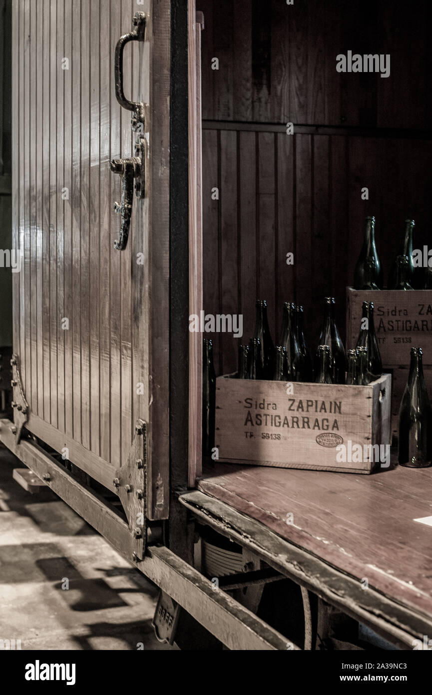 Vintage vagon of a train with cargo boxes Stock Photo - Alamy