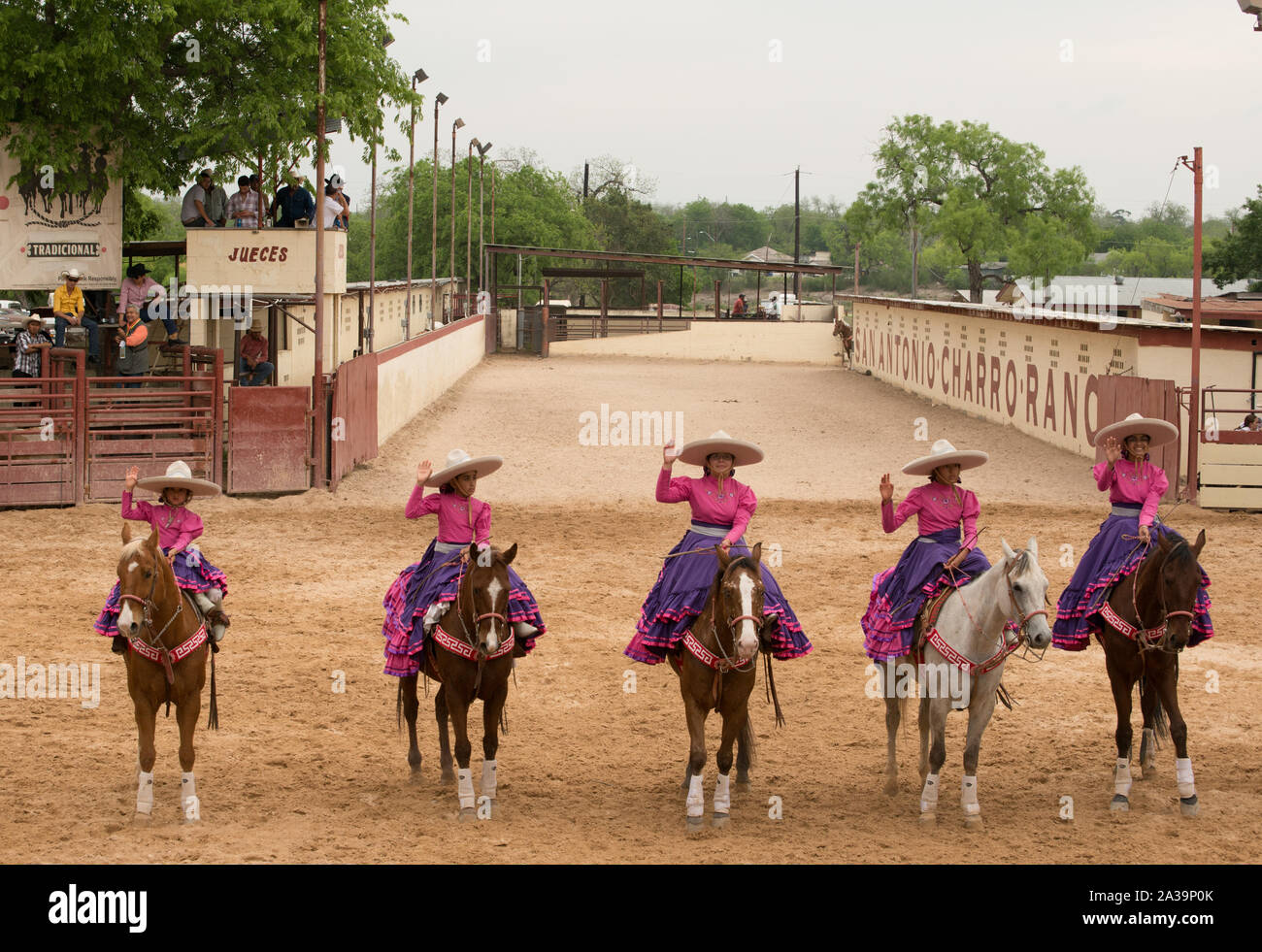 Scene from a Mexican-style rodeo, or Charreria, at A Day in Old Mexico ...