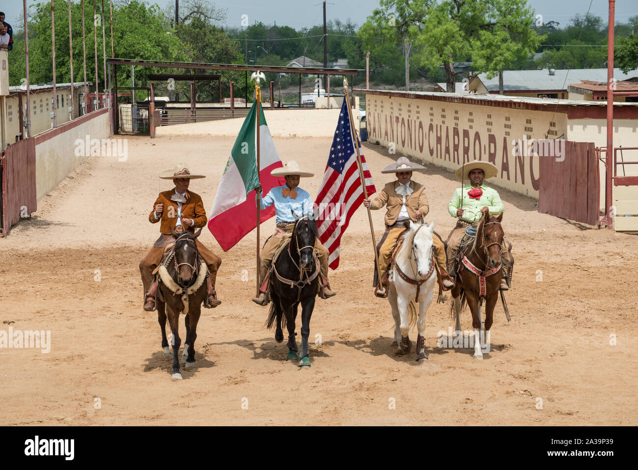 Scene from a Mexican-style rodeo, or Charreria, at A Day in Old Mexico ...