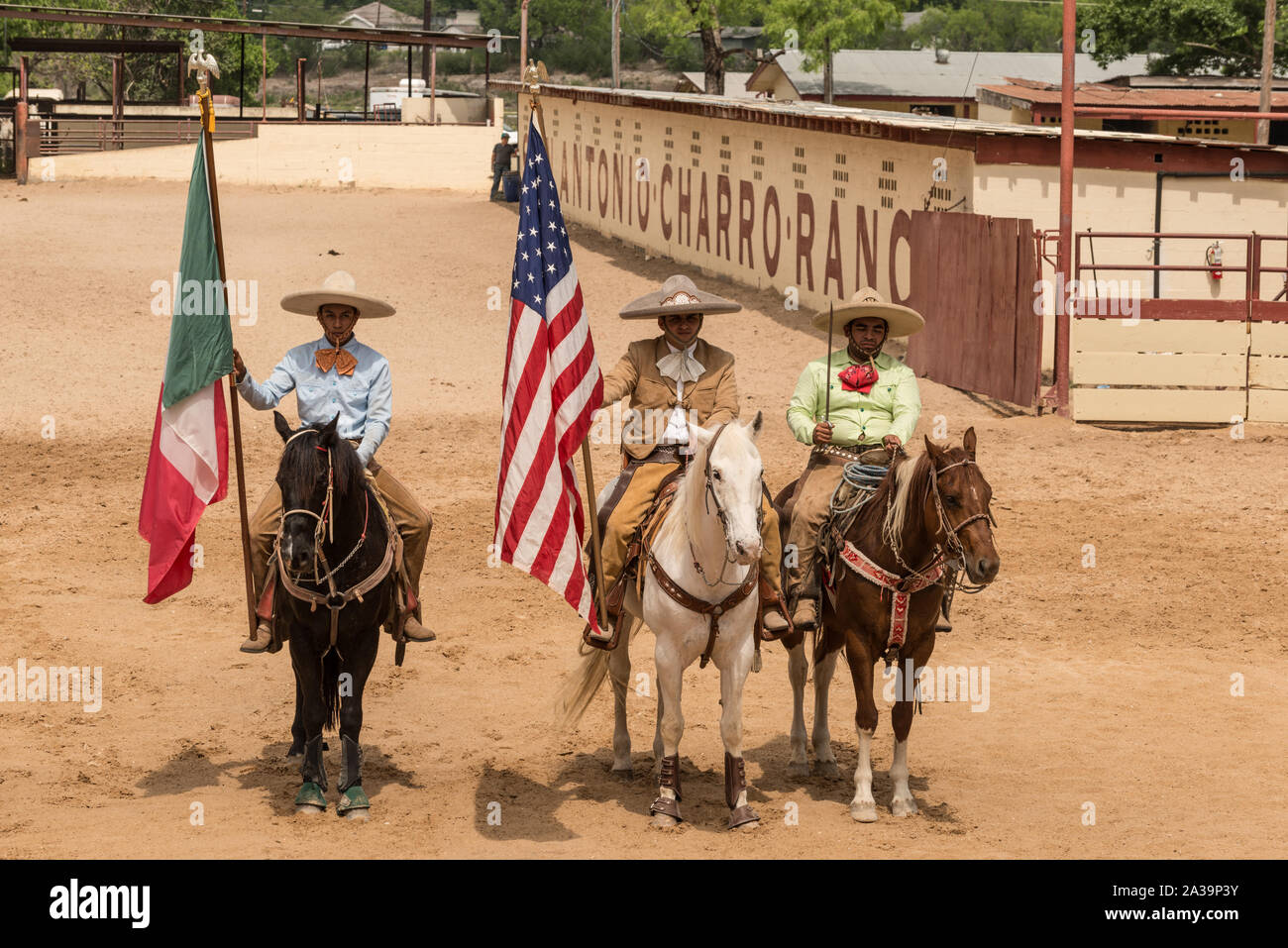 Scene from a Mexican-style rodeo, or Charreria, at A Day in Old Mexico ...