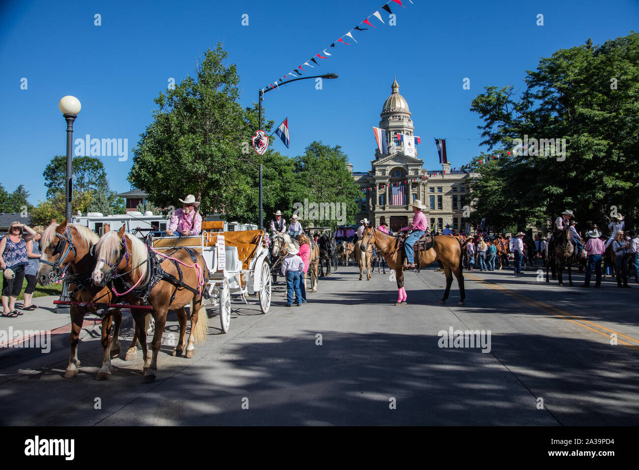 Scene from one of the almost-daily parades through downtown Cheyenne ...