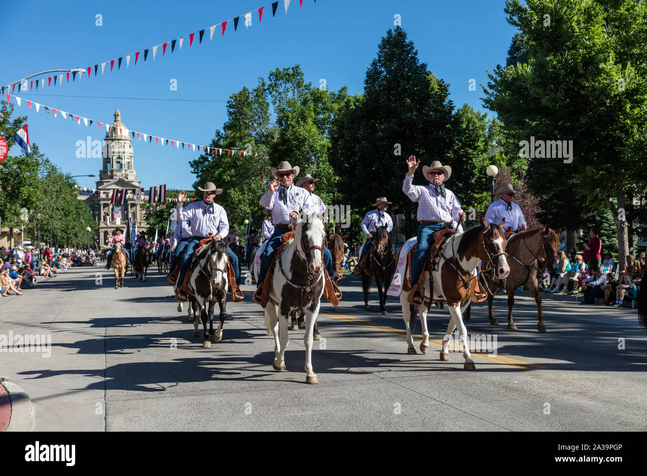 Scene from one of the almost-daily parades through downtown Cheyenne ...