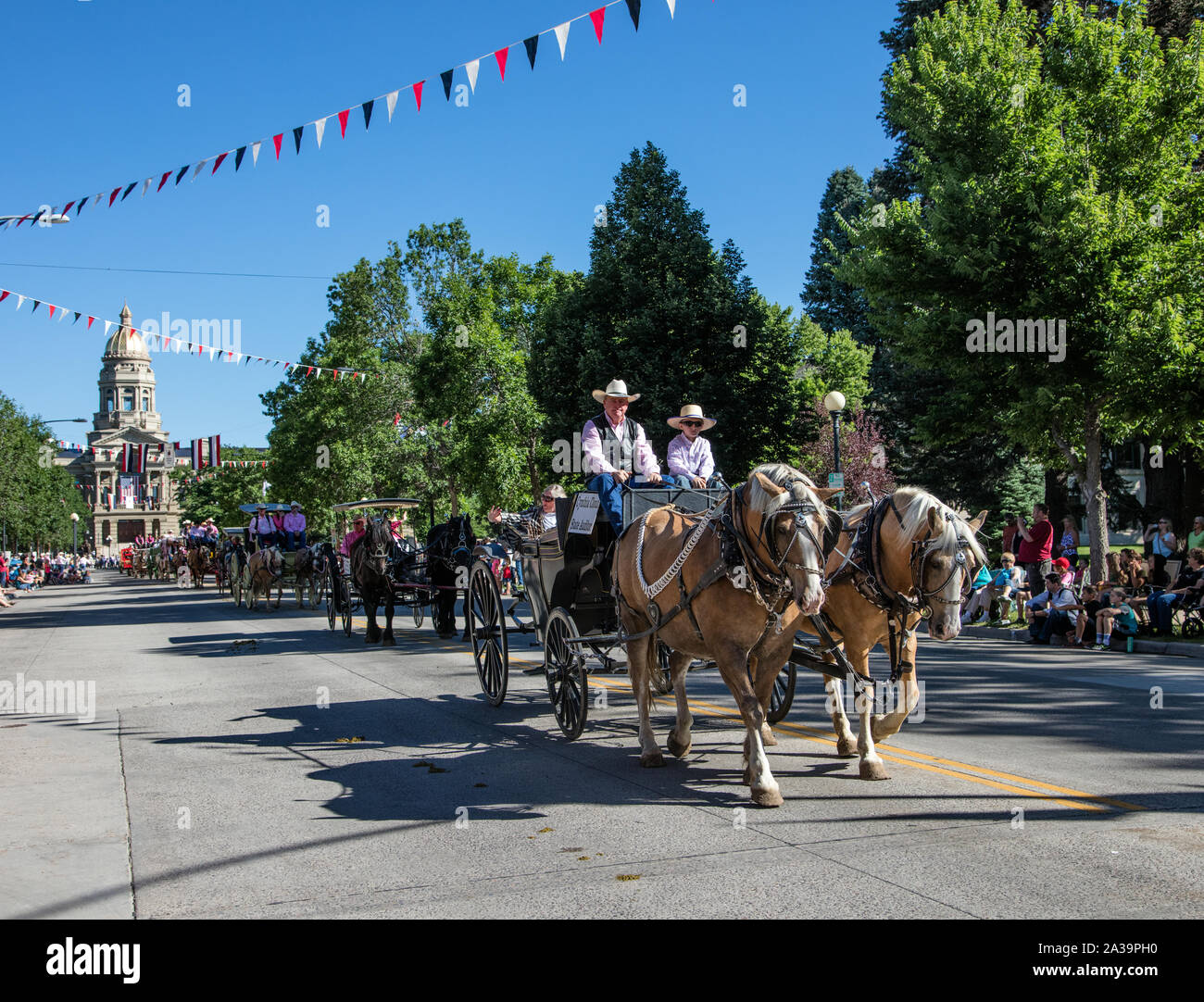 Scene from one of the almost-daily parades through downtown Cheyenne ...