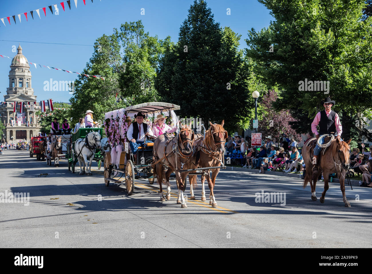 Scene from one of the almost-daily parades through downtown Cheyenne ...