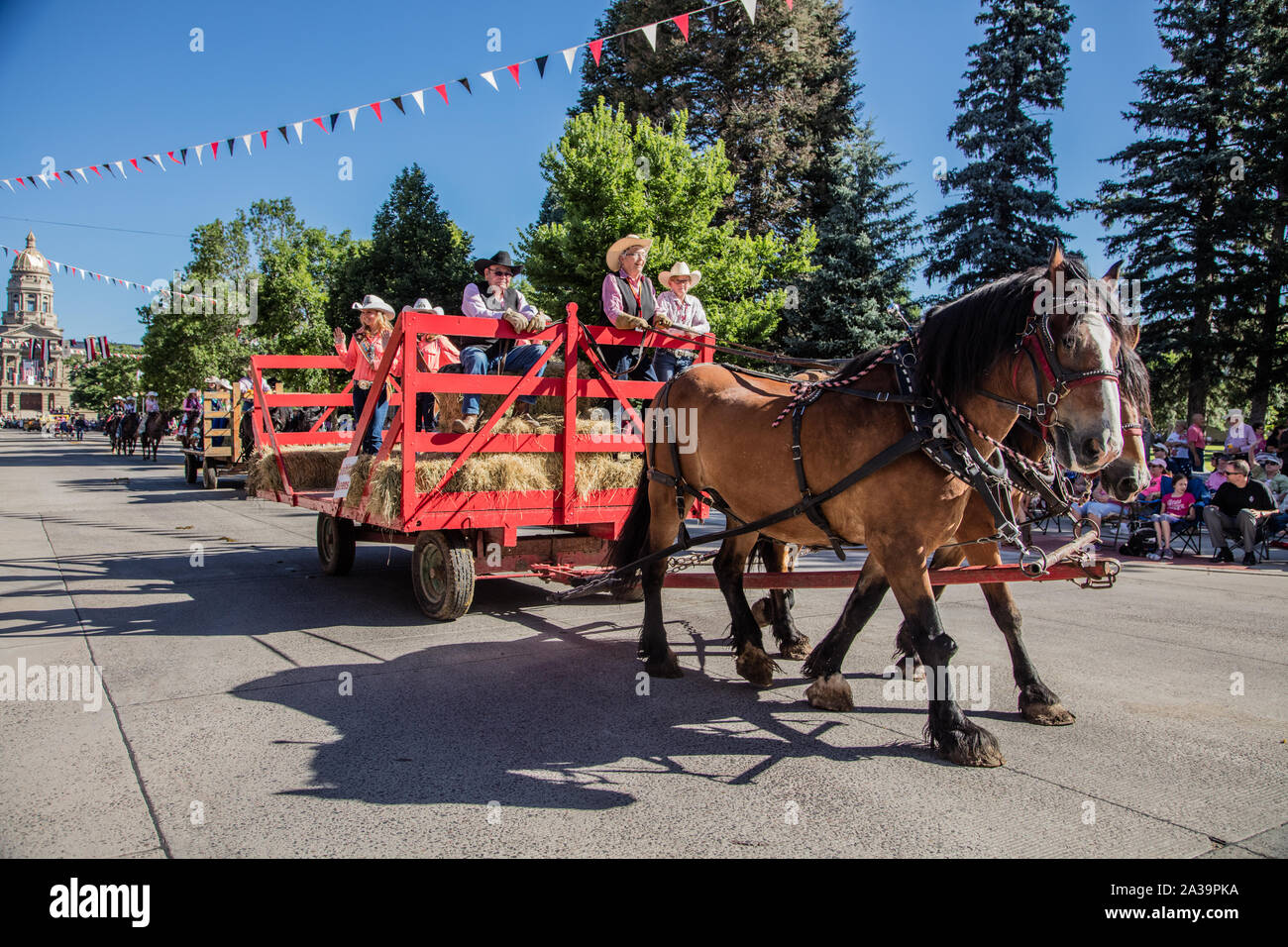 Scene from one of the almost-daily parades through downtown Cheyenne ...