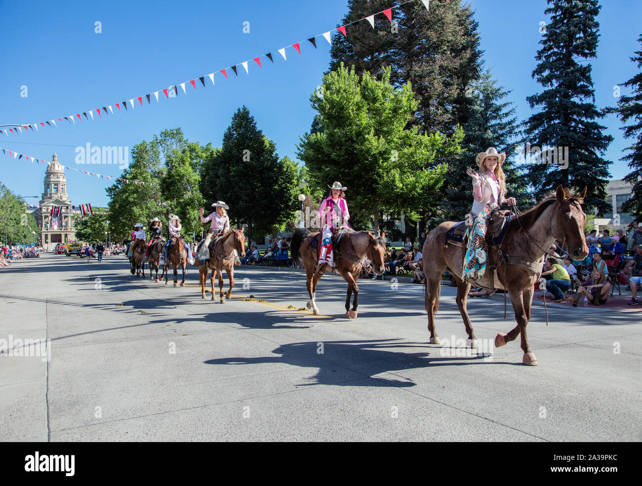 Scene from one of the almost-daily parades through downtown Cheyenne ...