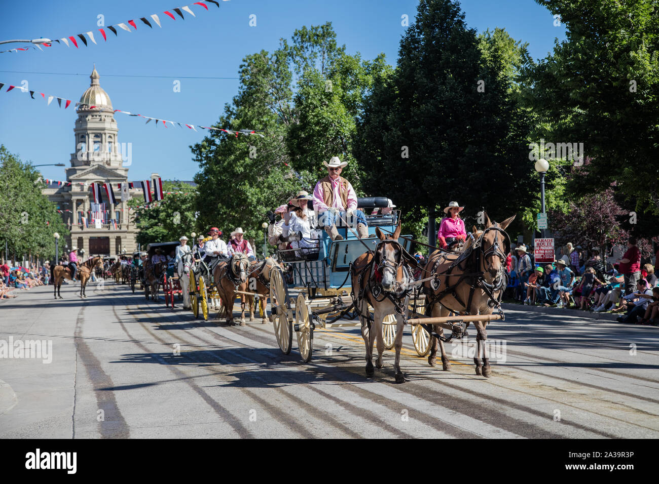 Scene from one of the almost-daily parades through downtown Cheyenne ...