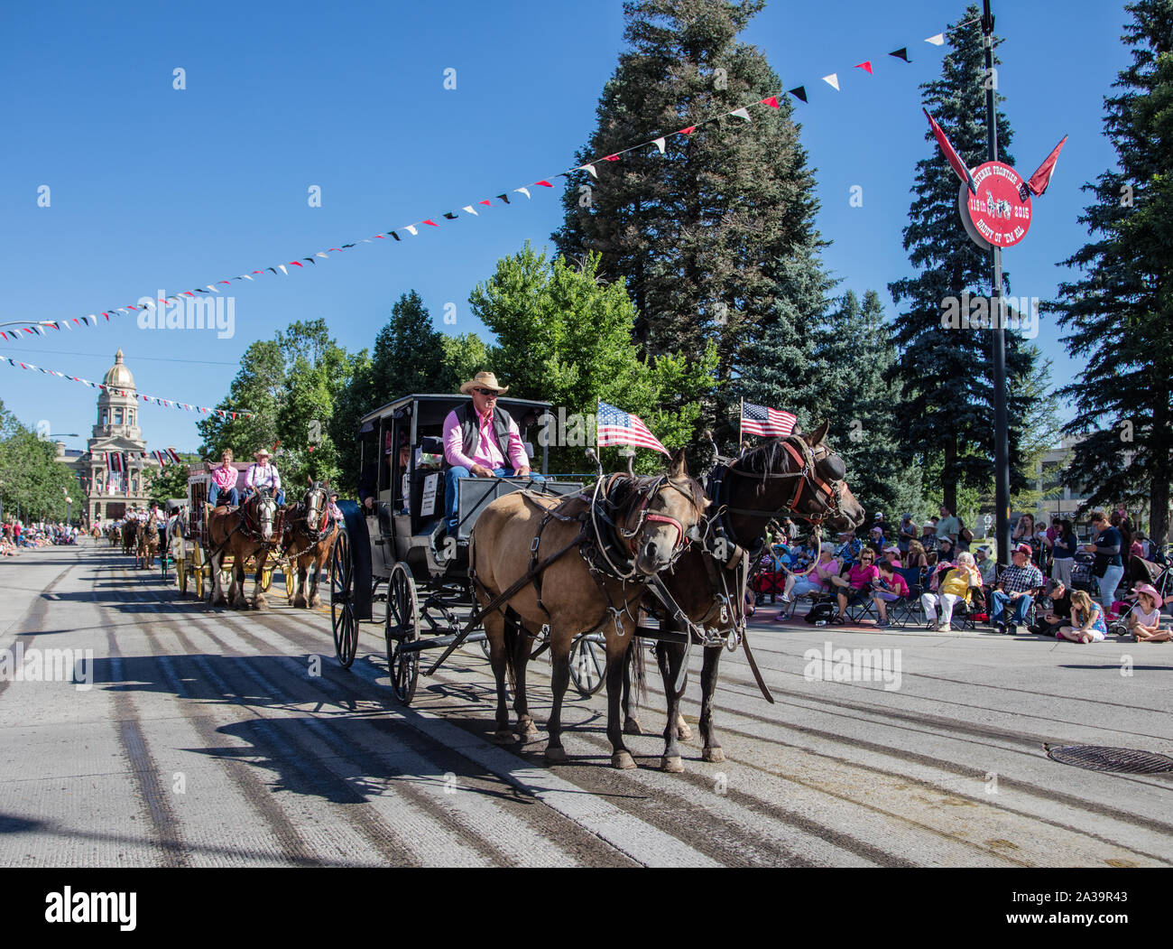Scene from one of the almost-daily parades through downtown Cheyenne ...