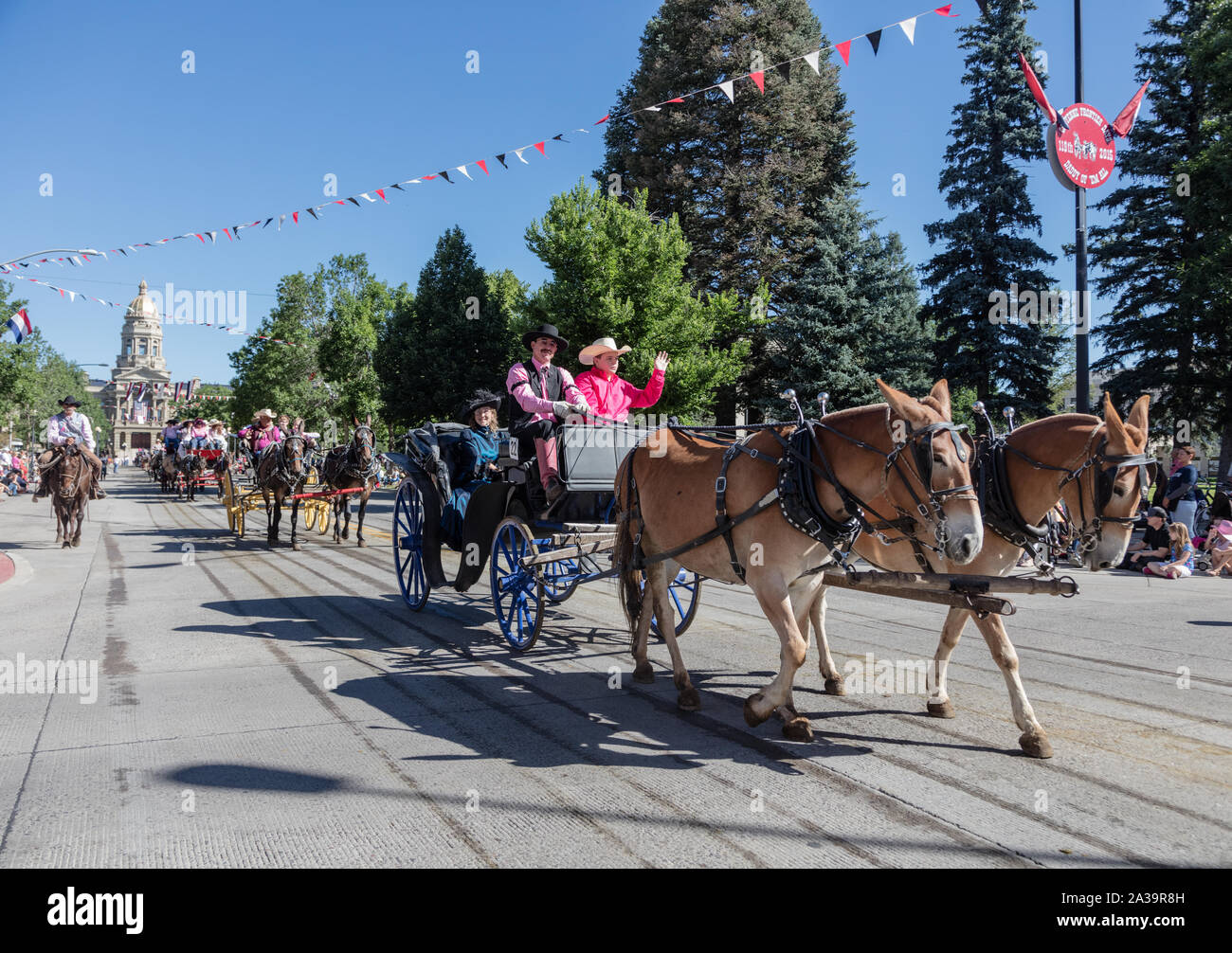 Scene from one of the almost-daily parades through downtown Cheyenne ...