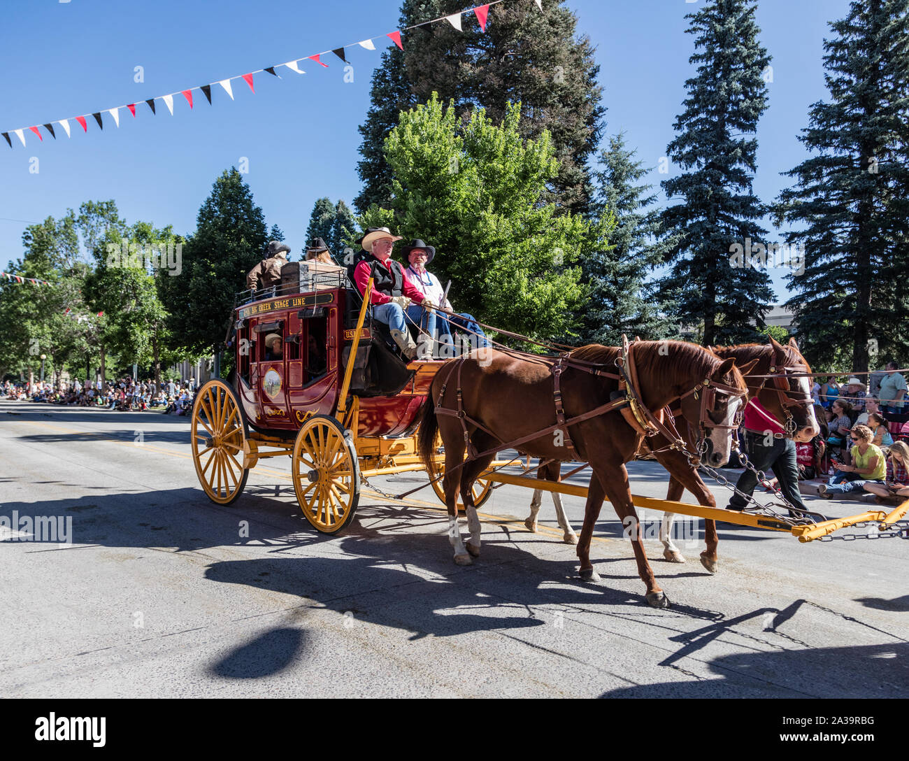 Scene from one of the almost-daily parades through downtown Cheyenne ...