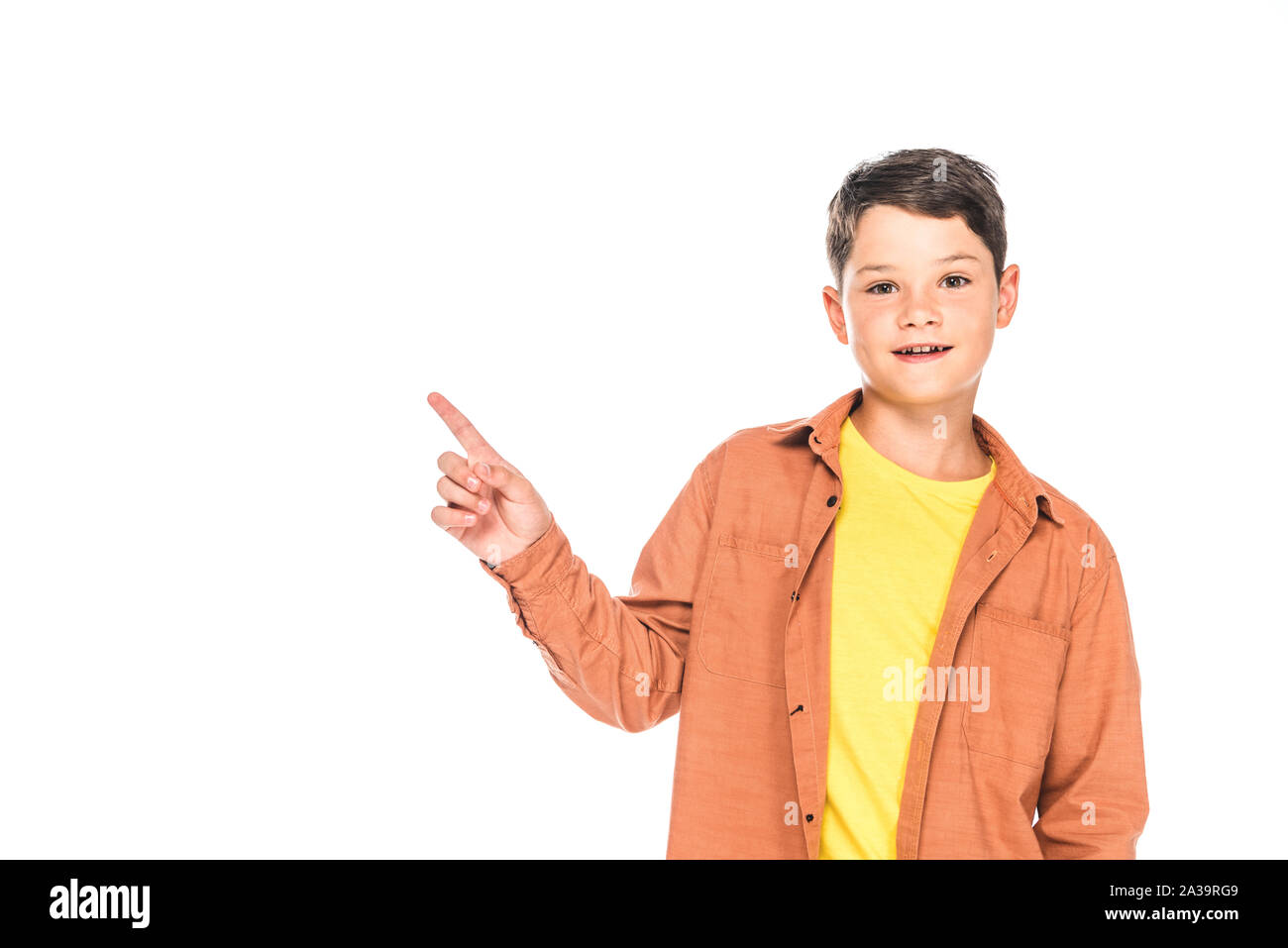 Front view kid isolated one person Cut Out Stock Images & Pictures - Alamy