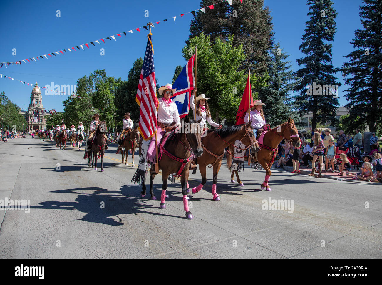 Scene from one of the almost-daily parades through downtown Cheyenne ...