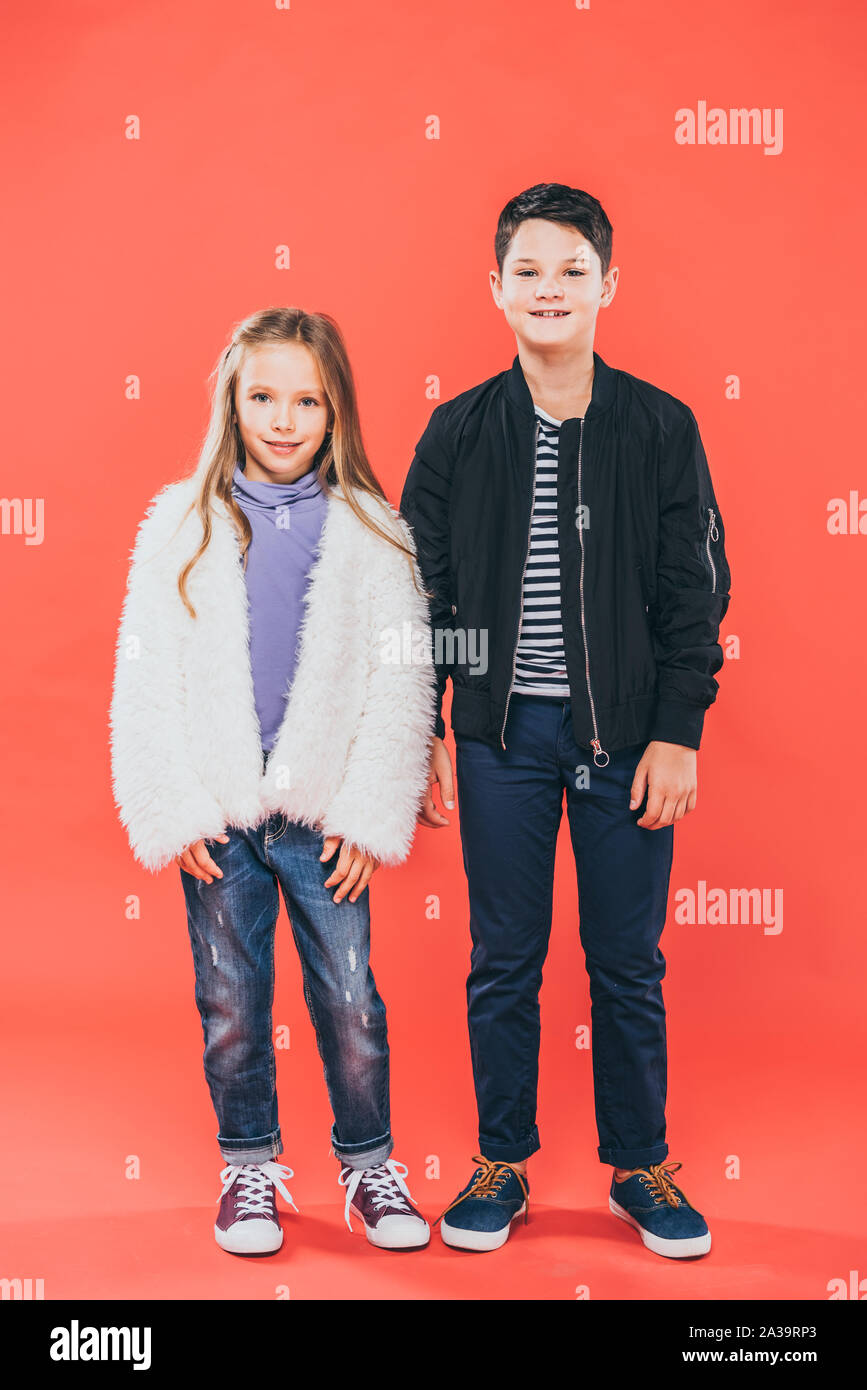 Full length two kids hi-res stock photography and images - Alamy