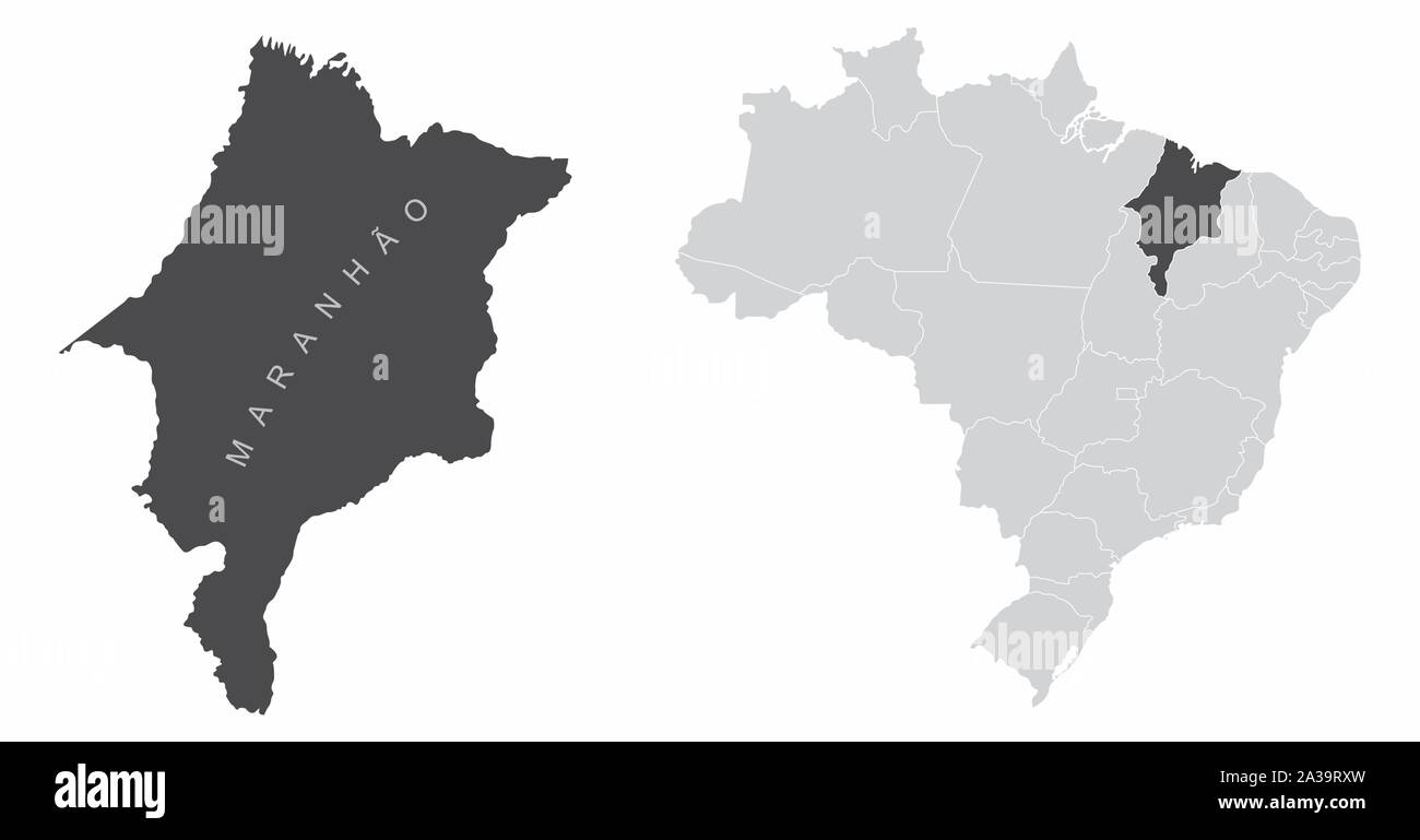 Maranhao map vector hi-res stock photography and images - Alamy