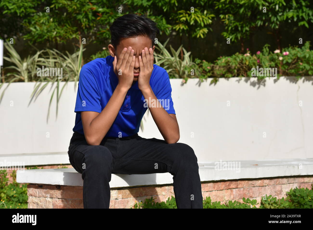 A Disappointed Handsome Asian Boy Stock Photo - Alamy