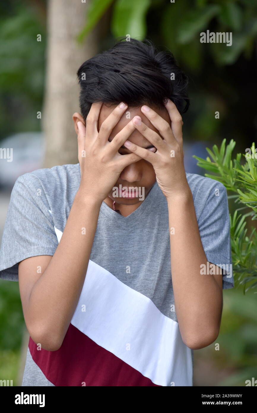 Youthful Filipino Teenager Boy Under Stress Stock Photo - Alamy