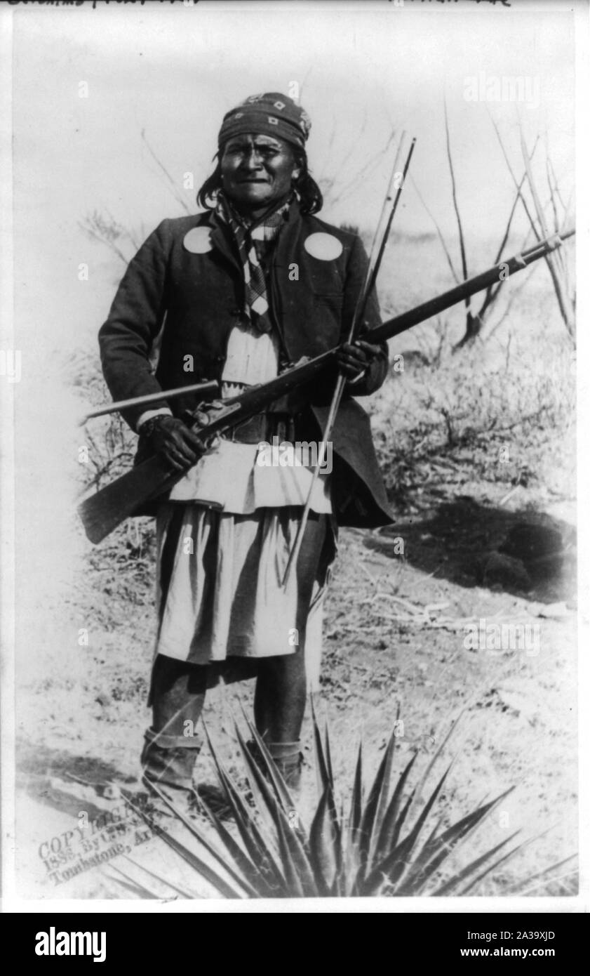 Scene in Geronimo's camp...before surrender to General Crook, March 27 ...