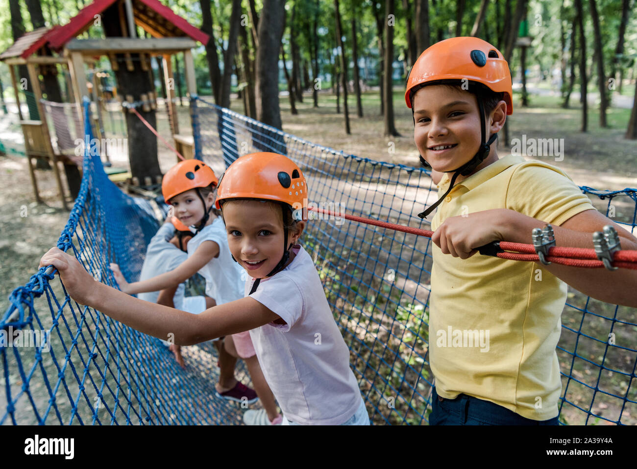 Kids bridge climb hi-res stock photography and images - Alamy