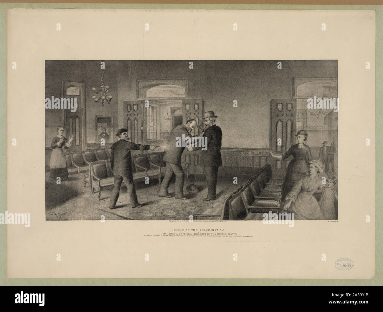 Scene of the assassination of Gen. James A. Garfield, President of the ...