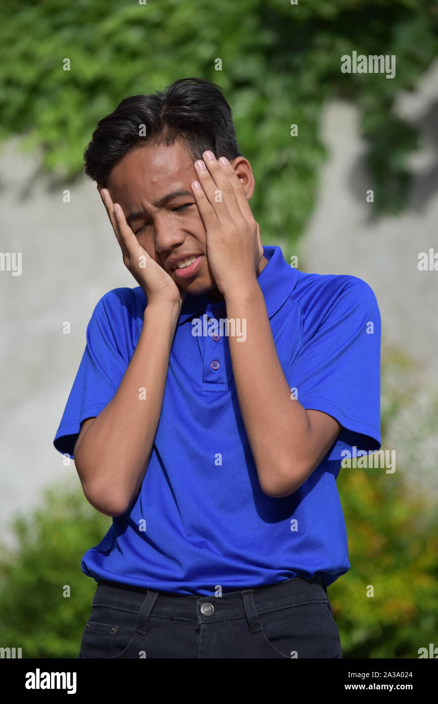 An A Stressful Teen Boy Stock Photo - Alamy