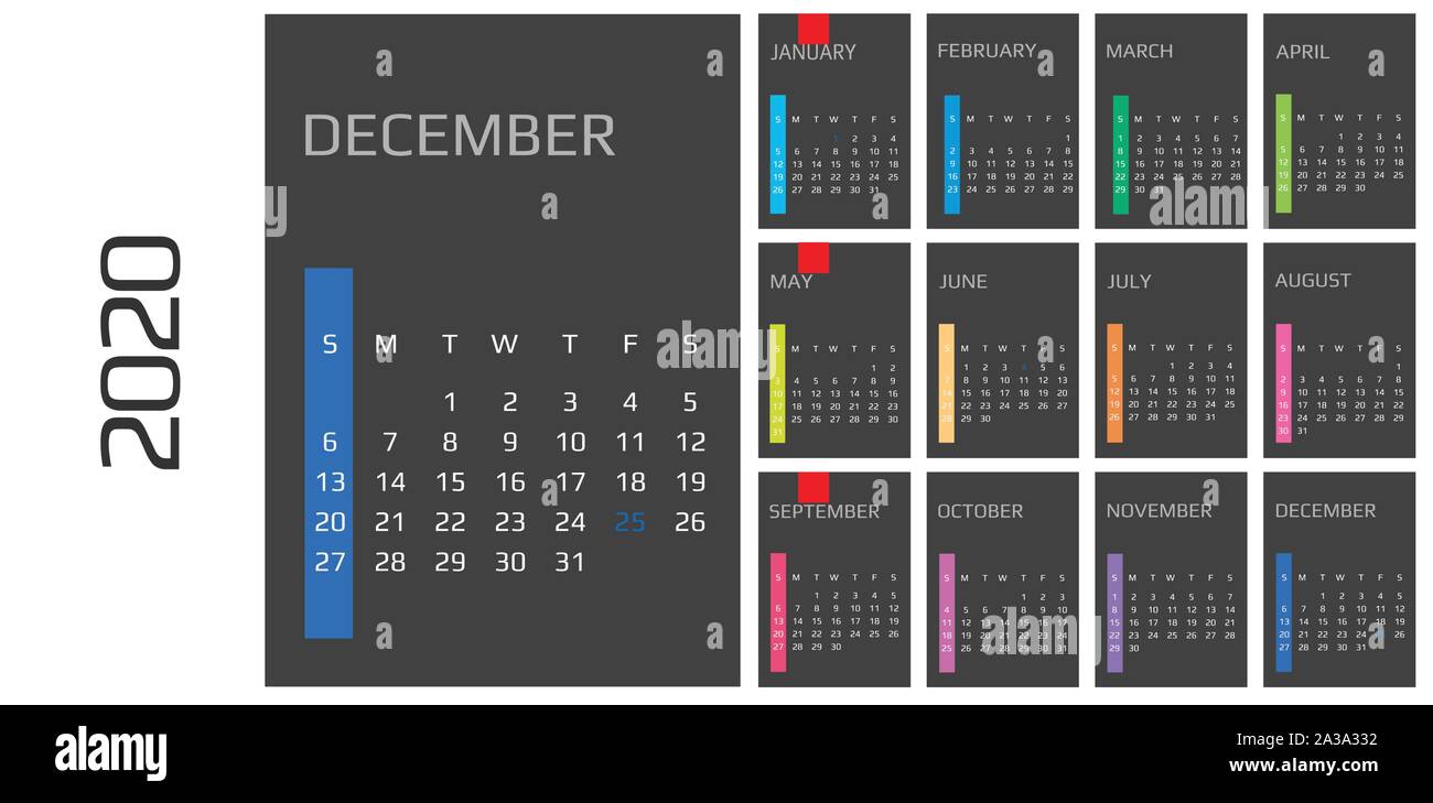 Calendar 2020 and 2021 template. 12 Months. include holiday event Stock ...