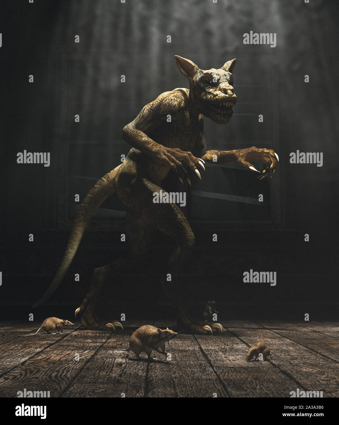 Monster's house,this monster is mutated from lizard and mouse ...