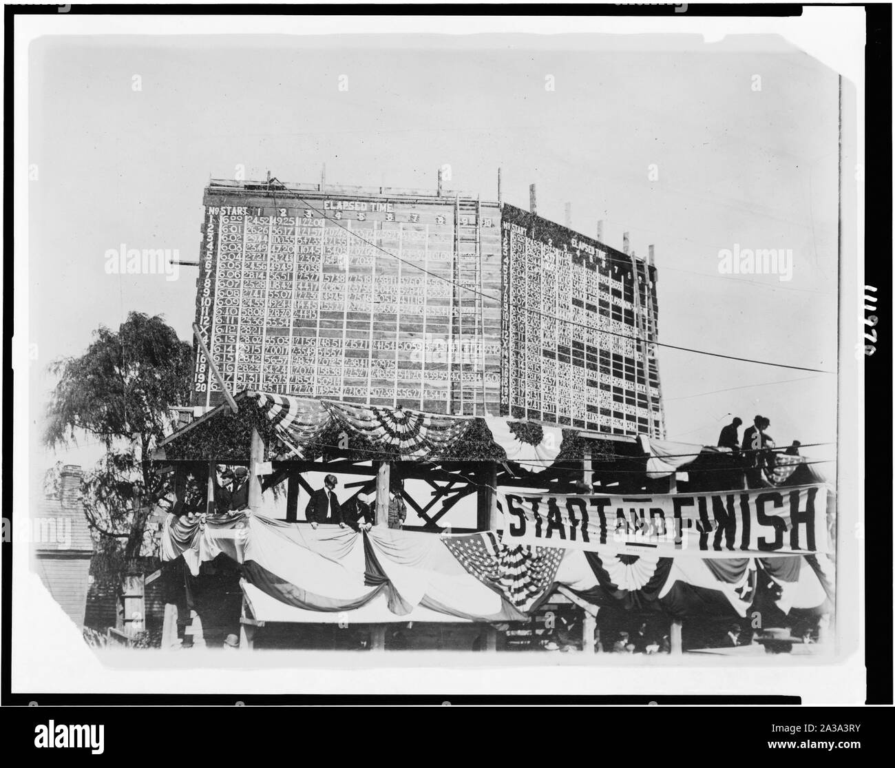 Scoreboard at the Vanderbilt cup race, for racing cars sponsored by W.K ...