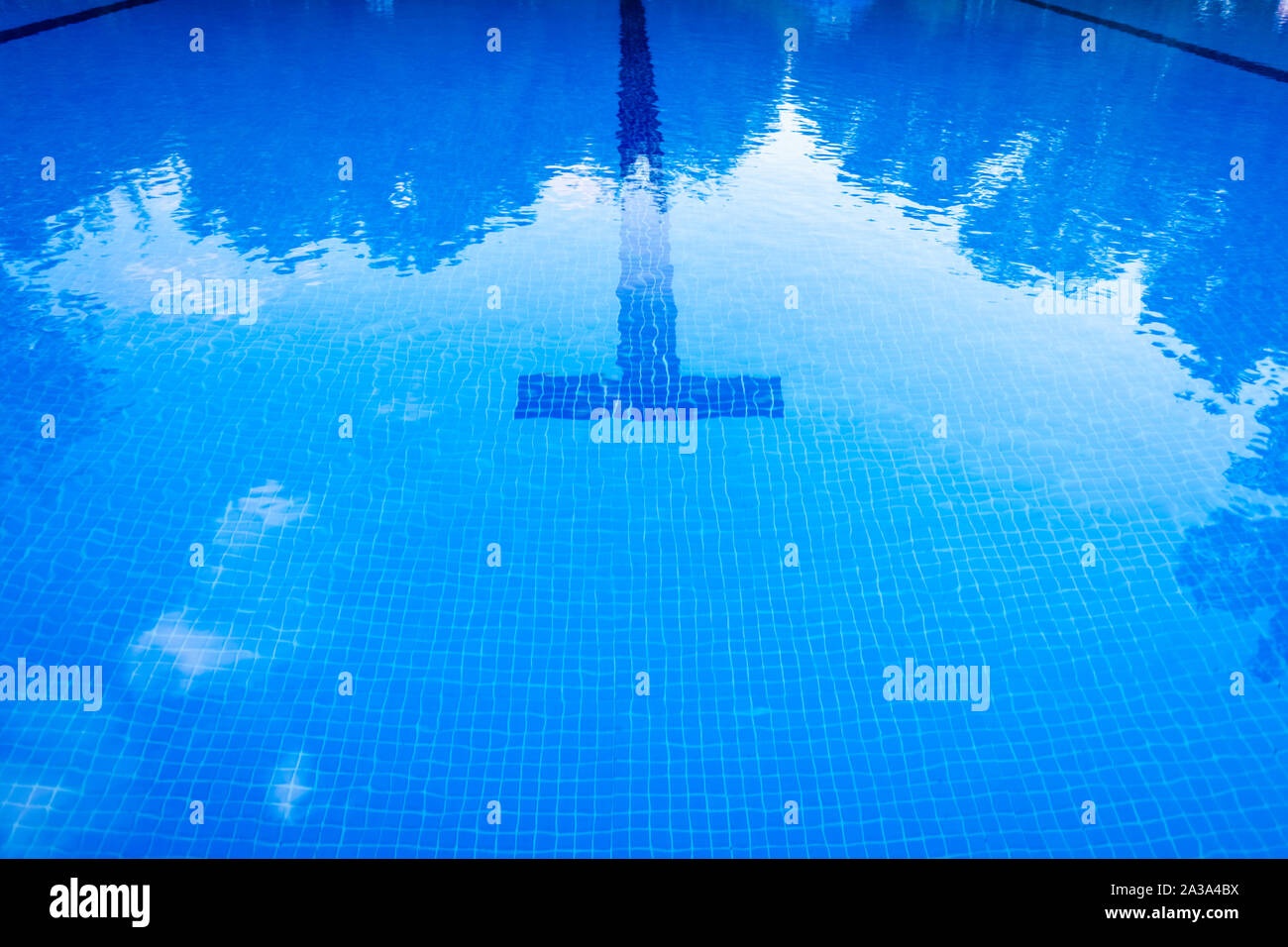 Tiled bottom in a pool Stock Photo - Alamy