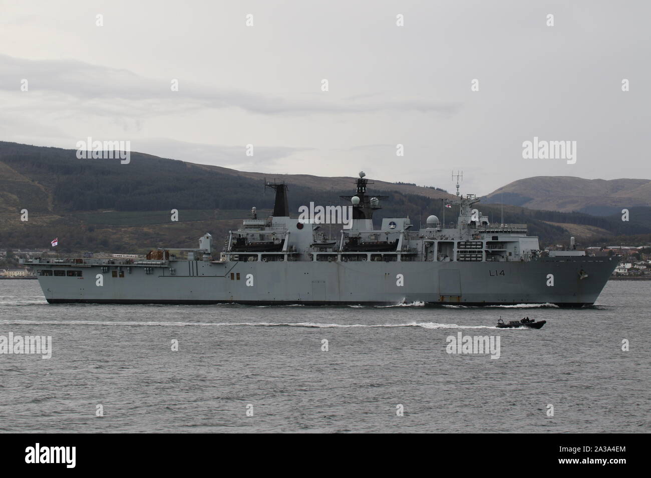 HMS Albion (L14), an Albion-class landing platform dock operated by the ...