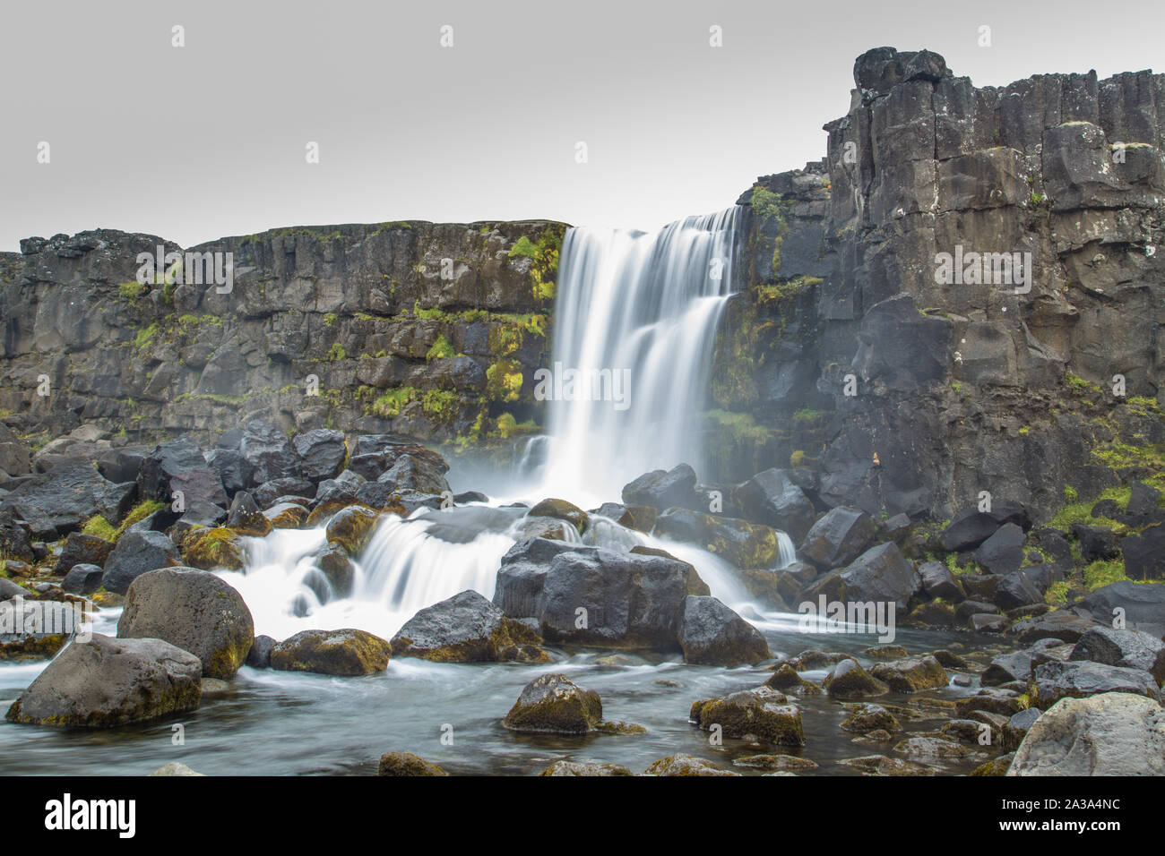 Thingvellir national park waterfall hi-res stock photography and images ...