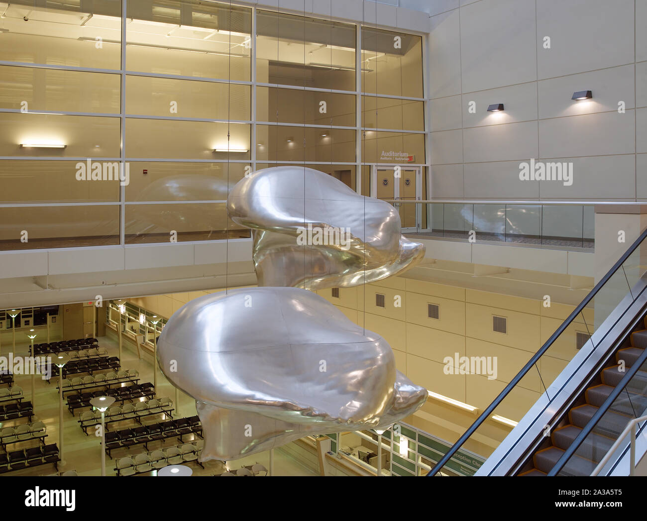 Sculpture La Tormenta (The Storm) interior atrium of U.S. Citizenship ...