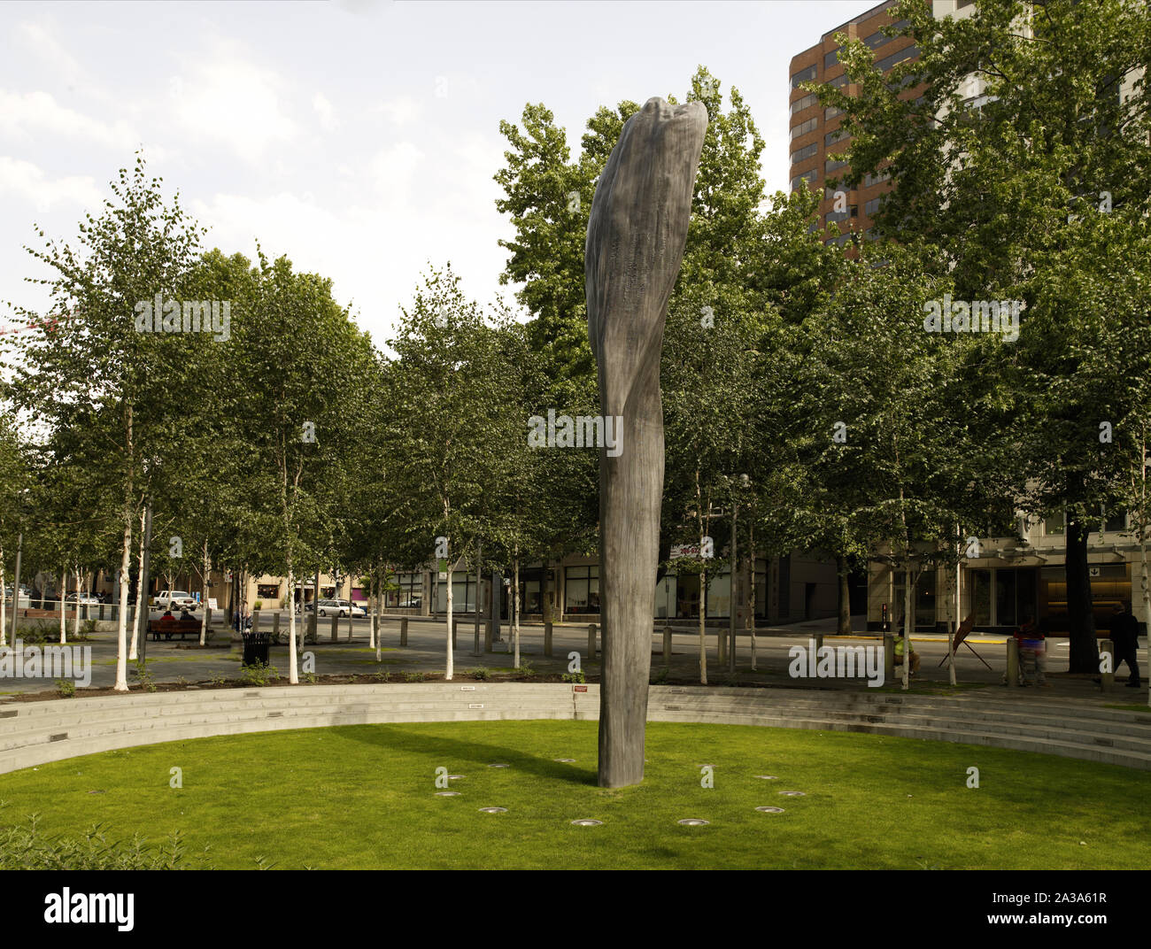 Sculpture Pillar Arc located at the exterior of the U.S. Courthouse ...