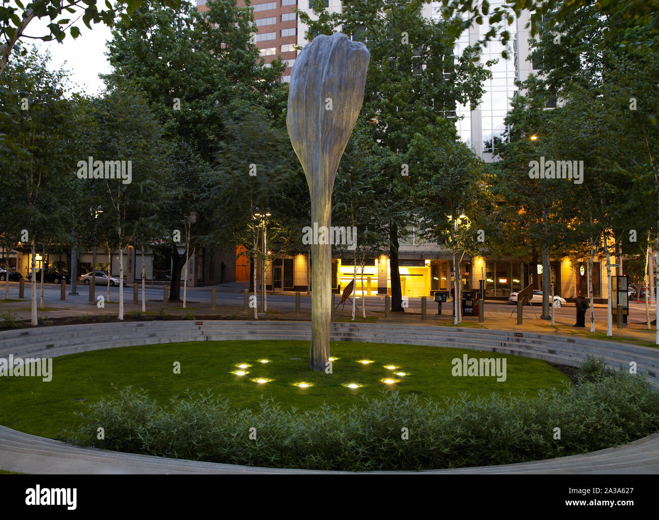 Sculpture Pillar Arc located at the exterior of the U.S. Courthouse ...