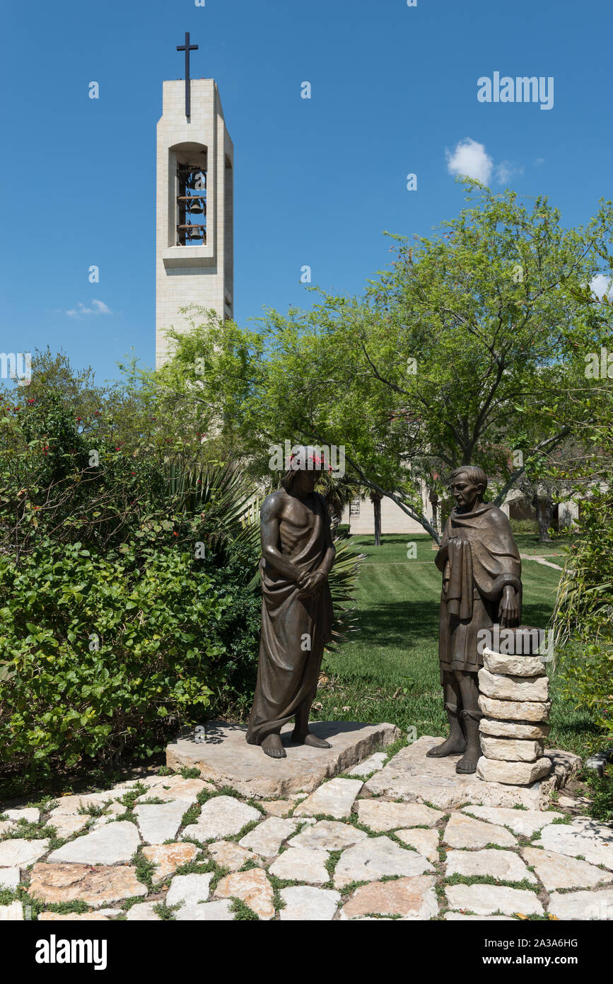Sculpture at the Basilica of Our Lady of San Juan del Valle, a Catholic ...