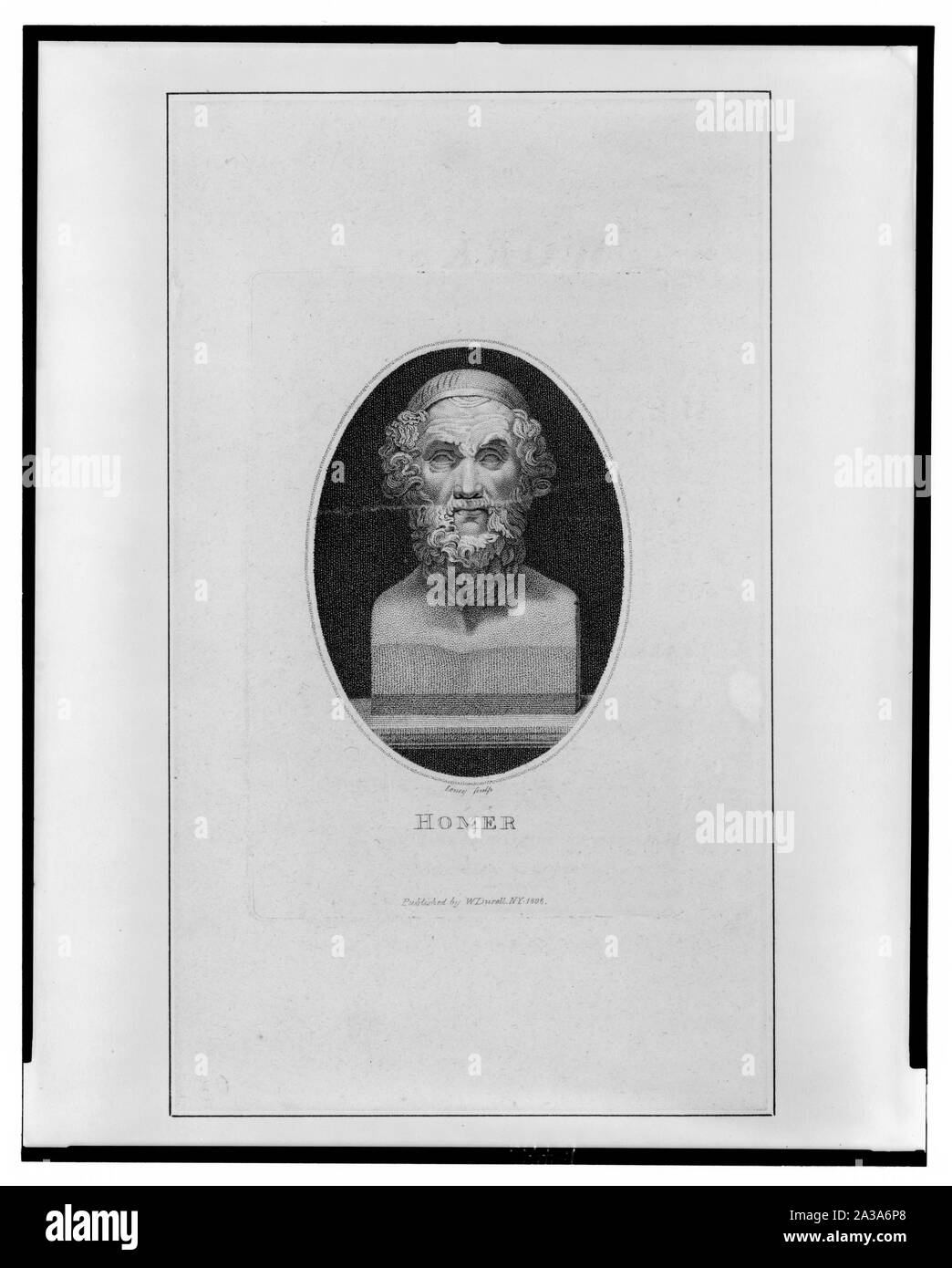 Sculpture of Homer, bust portrait, facing front] / Leney sculp Stock ...
