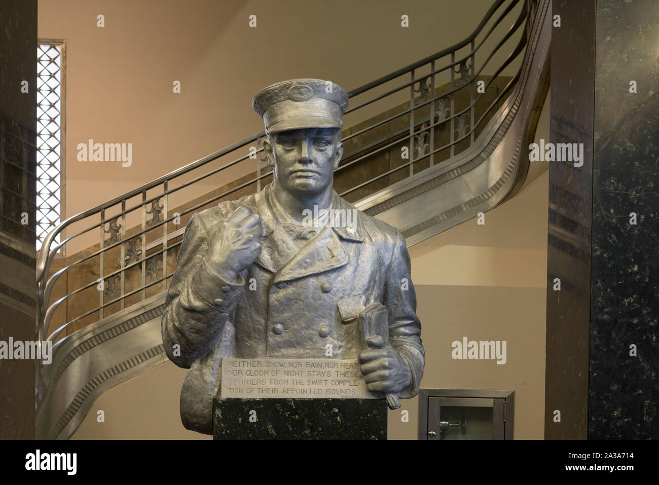 Sculpture: Postal carrier bust. The Joel Solomon Federal Building and U ...
