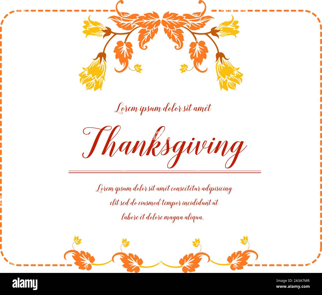 Poster thanksgiving, with elegant leaves frame. Vector Stock Vector ...