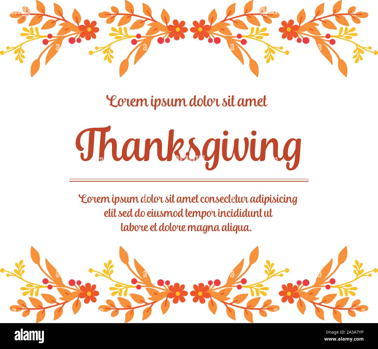 Poster thanksgiving, with elegant leaves frame. Vector Stock Vector ...