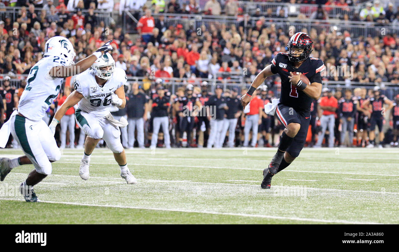Columbus, Ohio, USA. 5th Oct, 2019. Ohio State Buckeyes quarterback ...