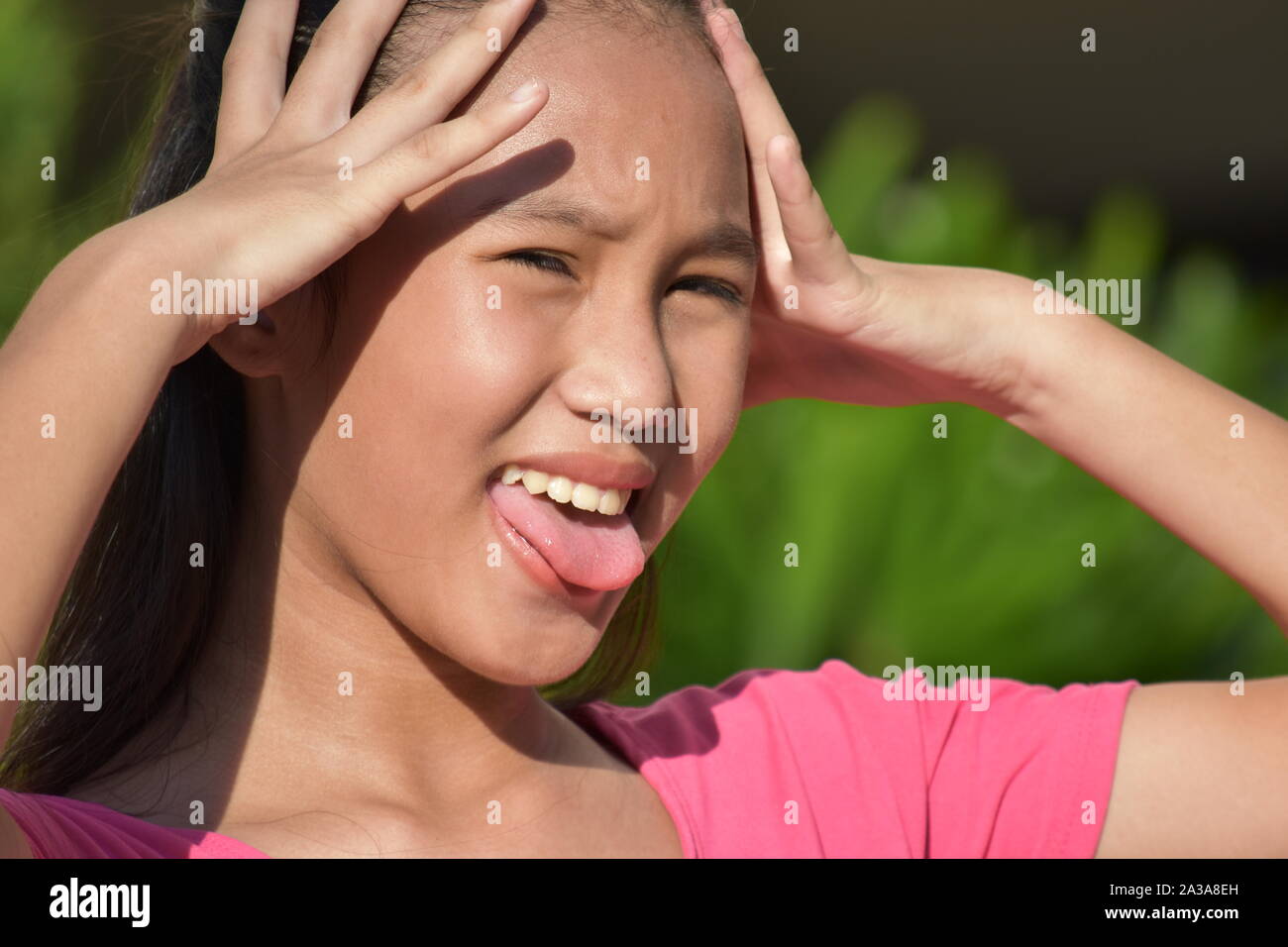 An Anxious Cute Minority Female Stock Photo - Alamy