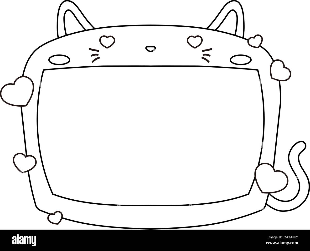 This is a illustration of Cute Cat whiteboard Stock Vector Image & Art ...