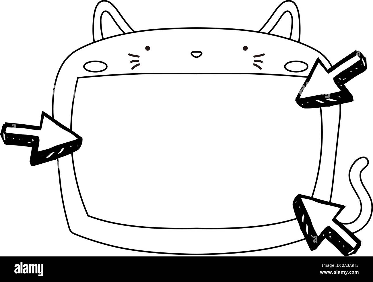 This is a illustration of Cute Cat whiteboard Stock Vector Image & Art ...