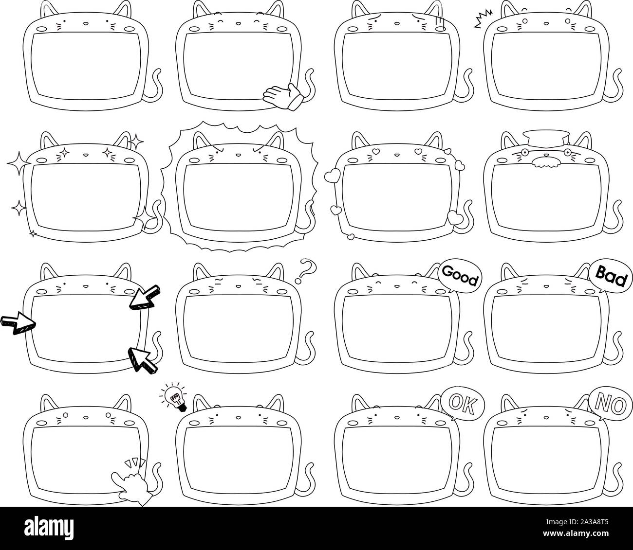 This is a illustration of Cute Cat whiteboard Stock Vector Image & Art ...
